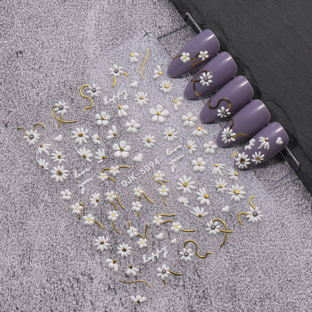 HAMA NAIL 5D Embossed Nail Art Sticker Wholesale Spring Small Flower ...