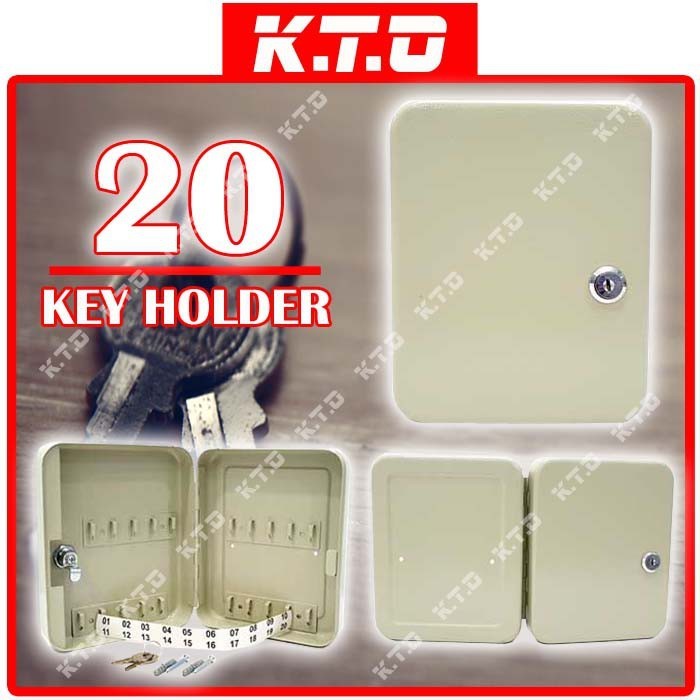 20 Keys Holder Lockable Security Metal Key Box Storage Wall Mounted ...