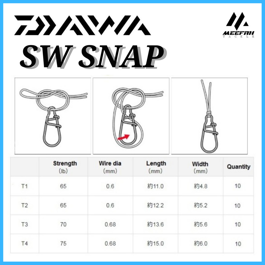 DAIWA TOURNAMENT SW SNAP - Fishing Snap & Swivel Kili Pancing | Shopee ...