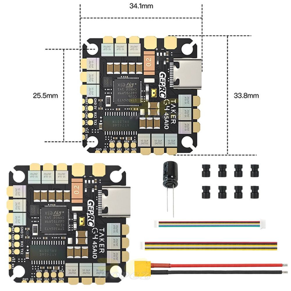 GEPRC TAKER G4 45A AIO 2-6S G4 FC 45A 4in1 ESC 25.5x25.5mm for ...