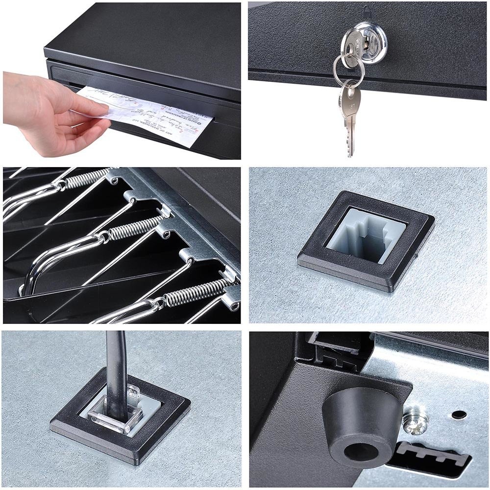 Cash Drawer RJ11 5 Bill 5 Coin Tray POS System Cash Lock Box Money ...