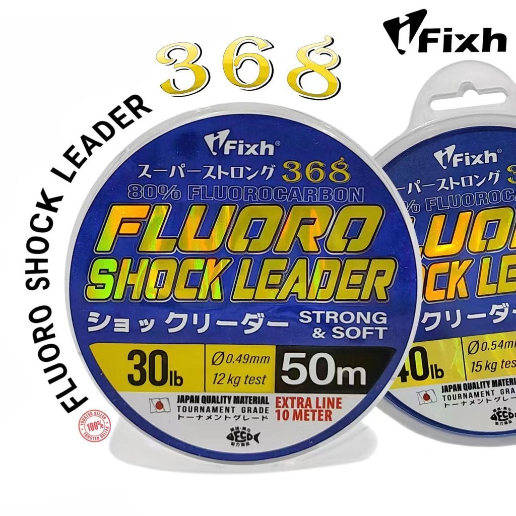 I-FIXH 368 FLUOROCARBON SHOCK LEADER FISHING LINE (50m+10m) | Shopee Malaysia