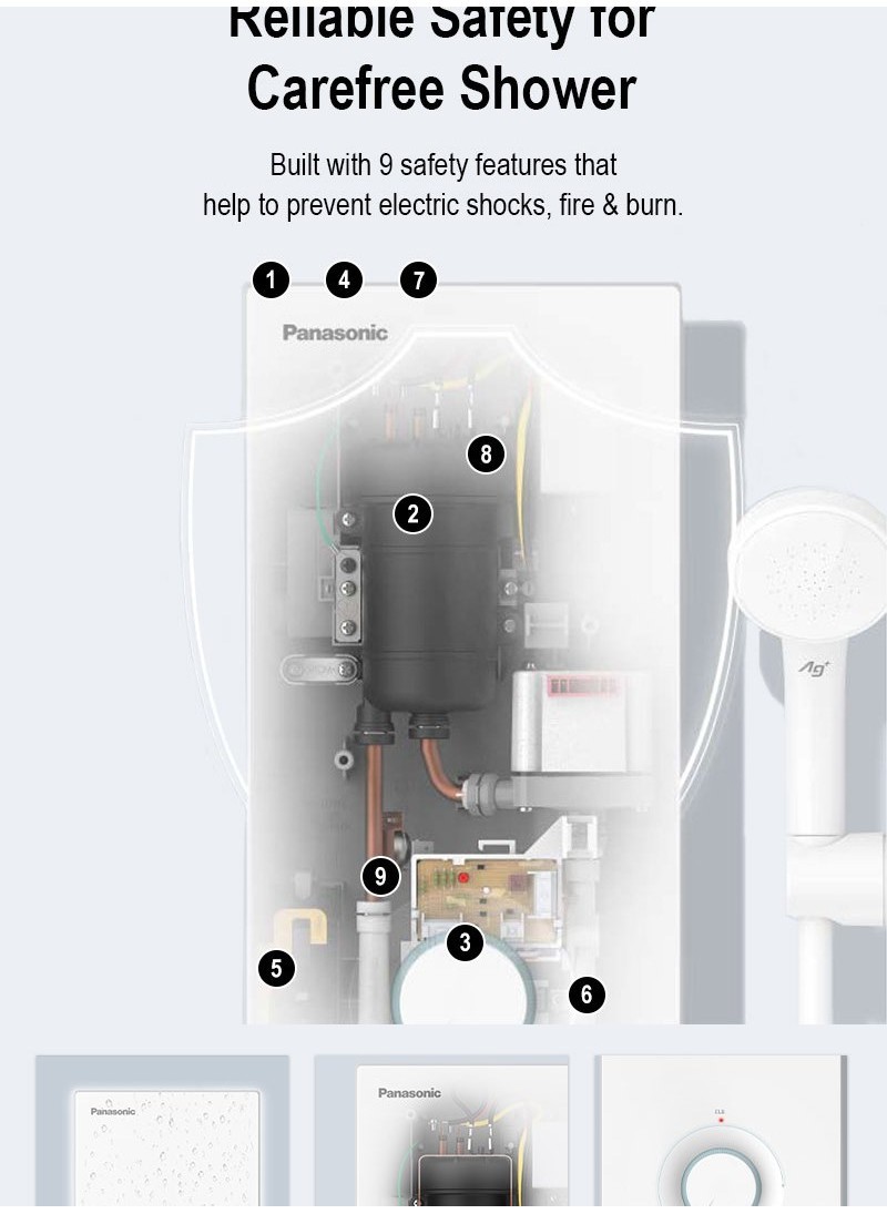 Panasonic Home Shower Jet Pump VP Series Water Heater With Pump DH ...