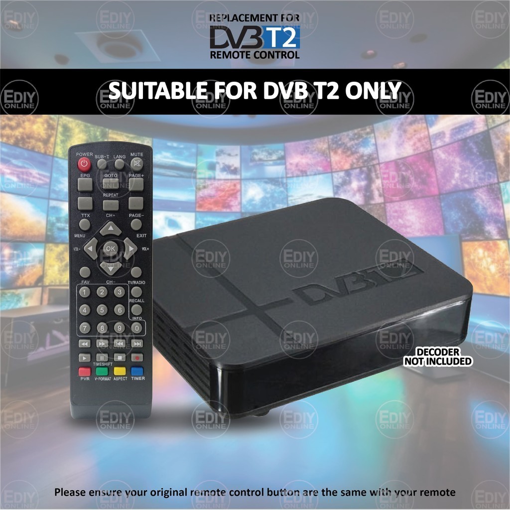 【𝐅𝐑𝐄𝐄 𝐁𝐀𝐓𝐓𝐄𝐑𝐘 𝐀𝐀𝐀𝐗𝟐】T2 REMOTE CONTROL ONLY DVBT2 Digital Channel ...