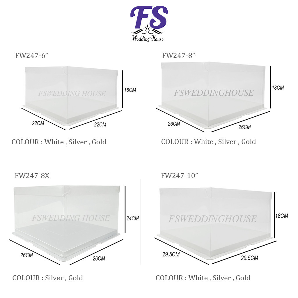 1 SET - PREMIUM CAKE BOX/Gift Box/Transparent Box/Doorgift Box/Kotak ...