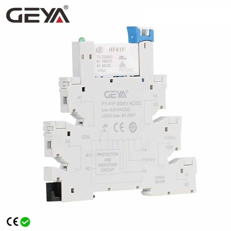 GEYA Slim Relay Module Protection Circuit 6A Relay 12VDC/AC or 24VDC/AC ...