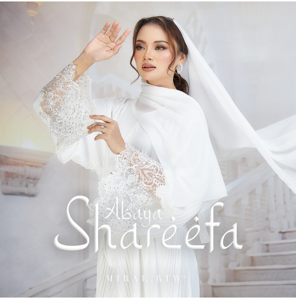 MIRAE || Abaya Shareefa Premium Pleated with Exclusive Lace | Shopee ...
