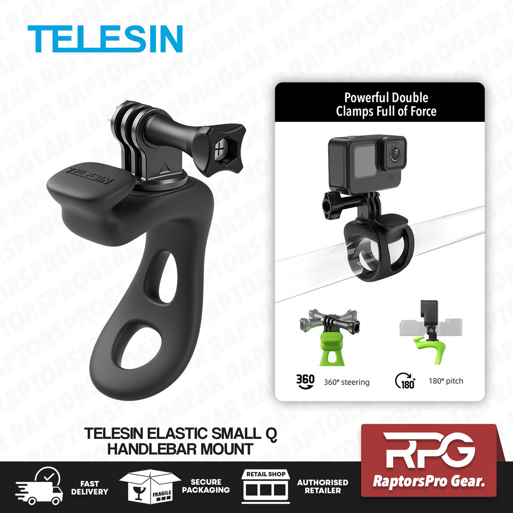 TELESIN Elastic Small Q Handlebar Mount for Action Camera/GoPro ...