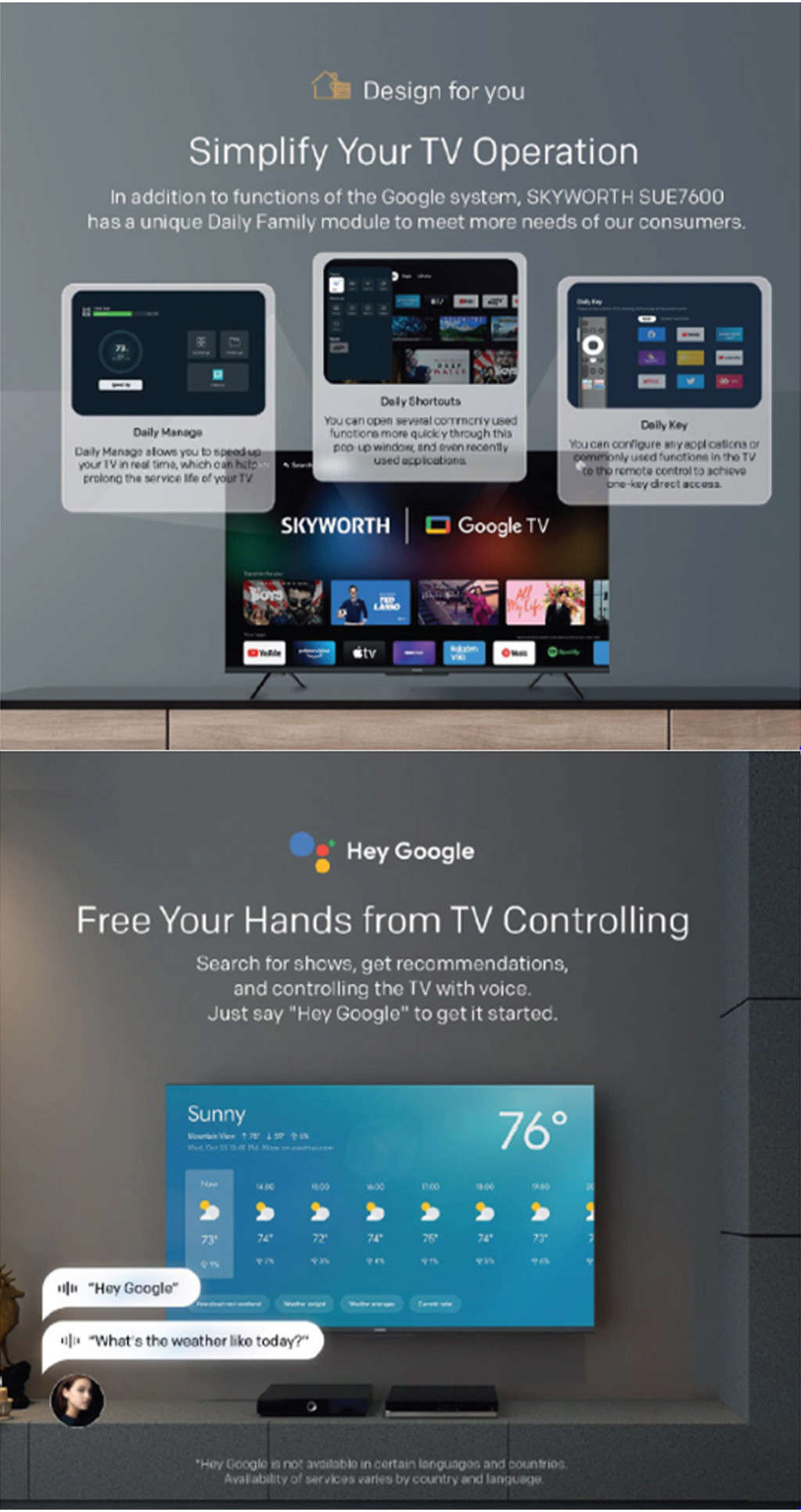 Skyworth 50 Inch 4K UHD HDR Google TV 50SUE7600 | Shopee Malaysia