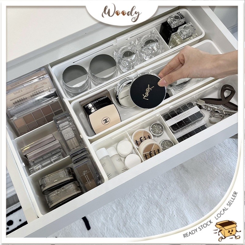 【Woody】Drawer-type Fixed Telescopic Storage Box Household Tableware ...
