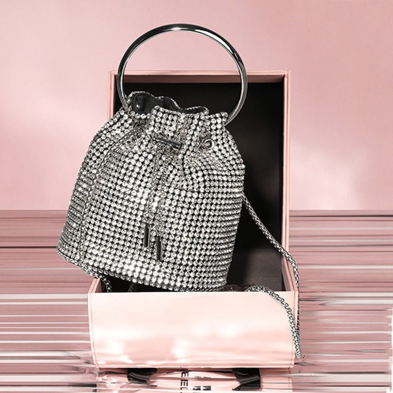 【MY STOCK】Exquisite Diamond Bag Messenger Bag Casual Shoulder Bag Full ...