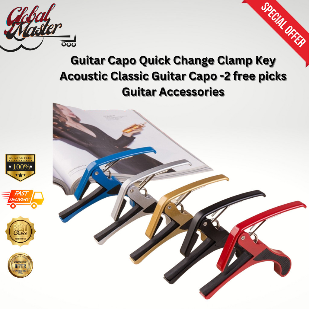 Guitar Capo Quick Change Clamp Key Acoustic Classic Guitar Capo -2 free ...