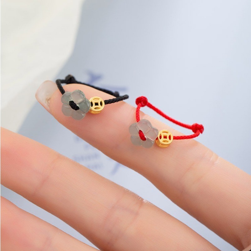 Chinese Coin Flower Hand-woven Adjustable Rings for Women Simple Cloth ...