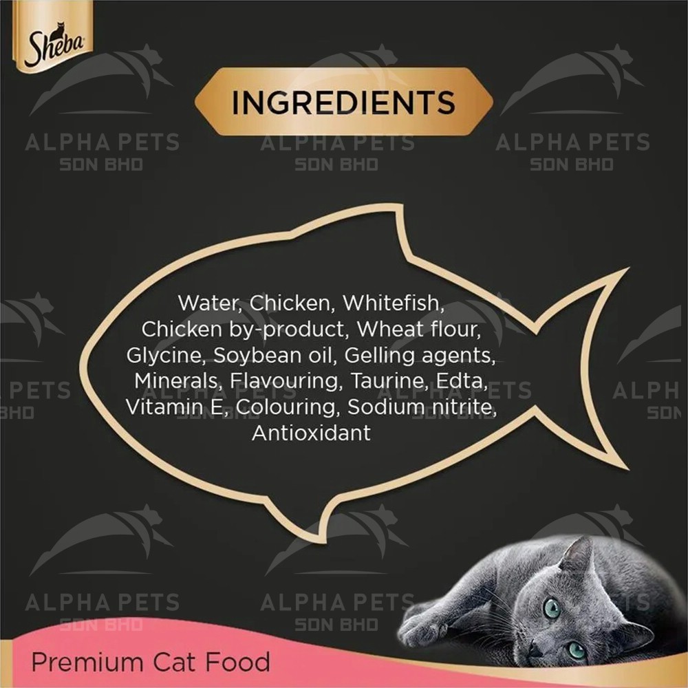 POODEE 70g SHEBA Cat Wet Food Pouch Snack Kitten Adult Chicken Tuna Salmon Protein Vitamin Cat ...