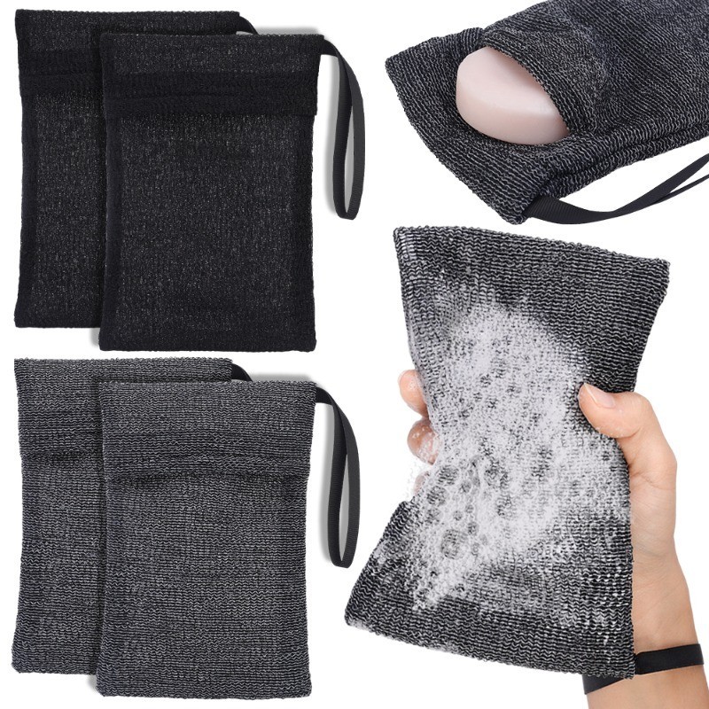 2Pcs Soap Bag - Soaps Pocket - Shower Clear Product - Cleaning Foaming ...