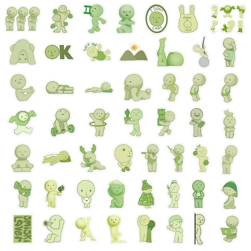 52Pcs Cute Smiski Stickers Smiski Hippers DIY Stickers Scrapbooking ...