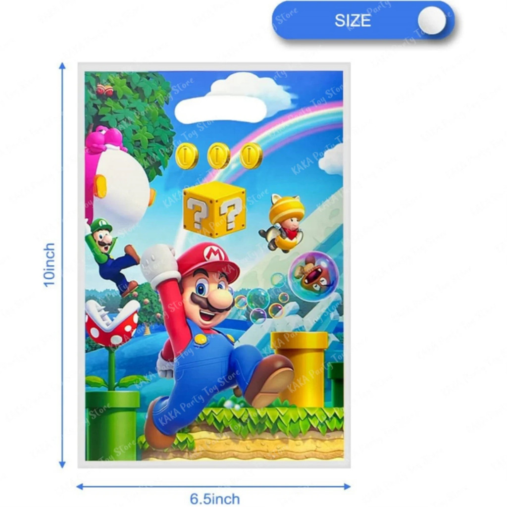 Super Mario Party Gift Bags Question Mark Candy Bag Princess Peach Loot ...