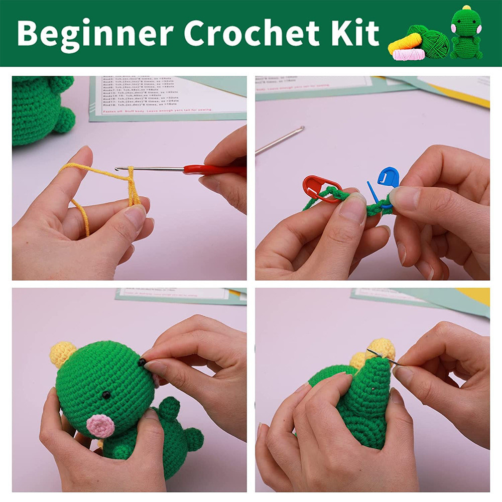 Beginner Crochet Material Kit- DIY Crochet Set-Full Knitting Tools ...
