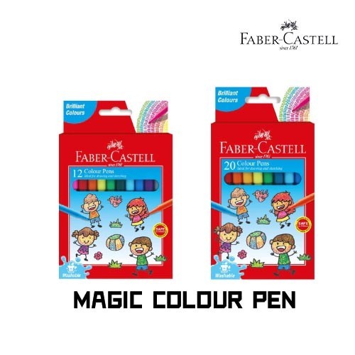 [KUAN YAN] FABER-CASTELL MAGIC COLOUR PENS 12 & 20 COLOUR | Shopee Malaysia