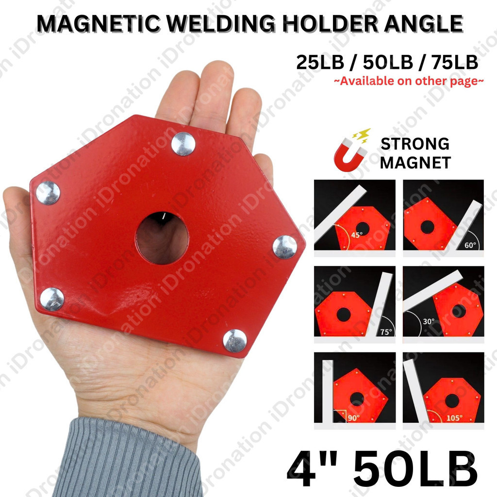 4" 50LBS Hexagon Magnetic Welding Holder Angle Strong Magnet Welder ...