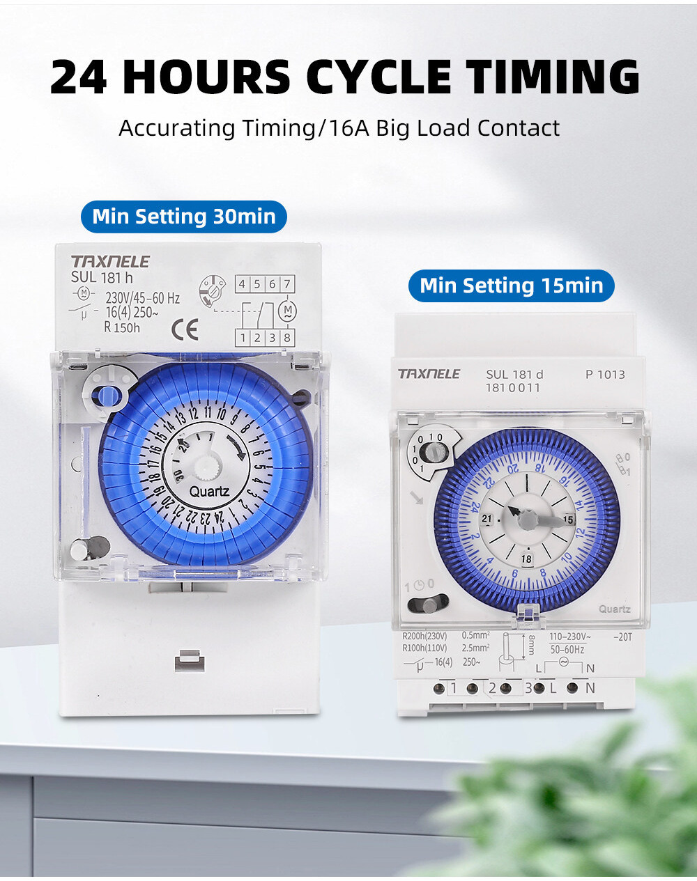 SUL181h SUL181d Mechanical Timer 24 hours Time Switch Relay Electrical ...