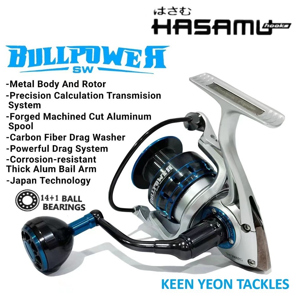 HASAMU BULLPOWER SW FISHING REEL (SPINNING) | Shopee Malaysia