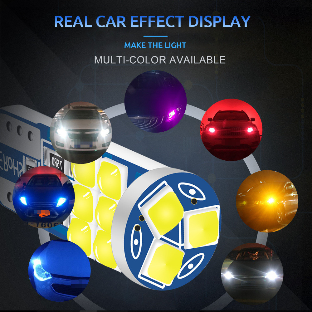 1pc No polarity lens T10 W5W LED car indicator light 194 168 15SMD 3030 ...