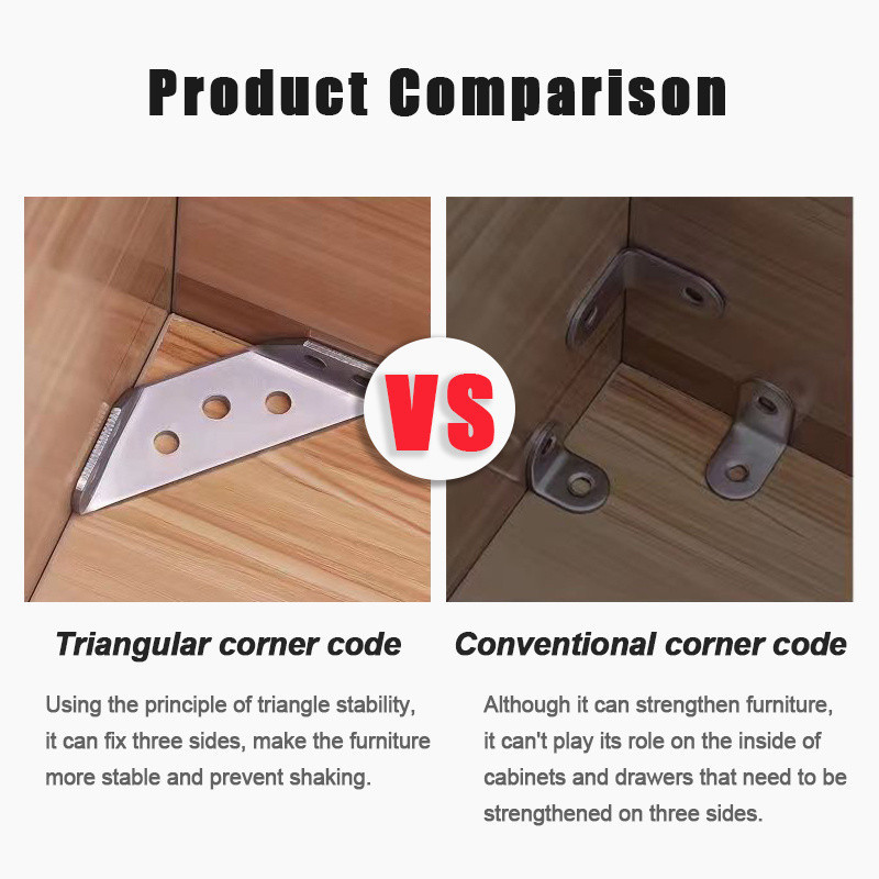 5/10/14pcs 90 Degree Right Angle Corner Code Stainless Steel Three ...