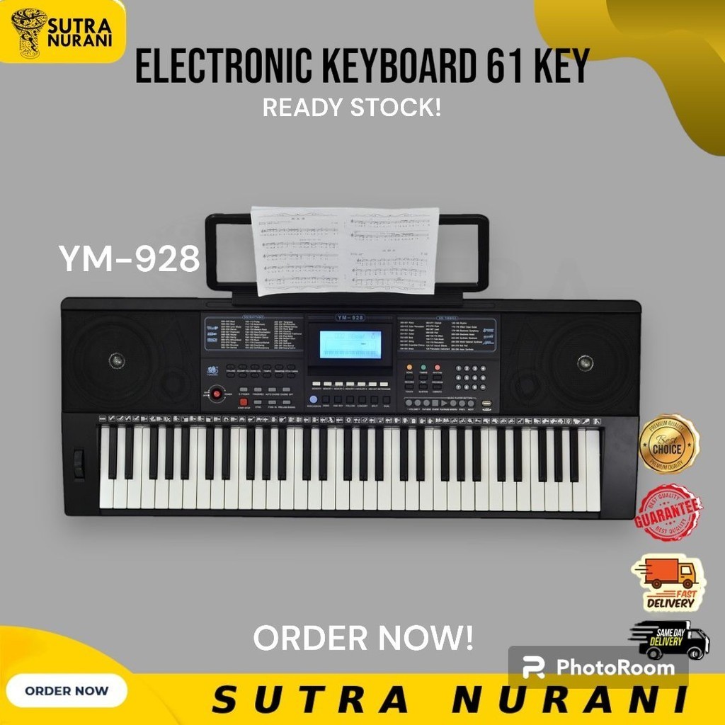 Electronic Keyboard 61 key YM-928 Model multifunction LCD musical ...