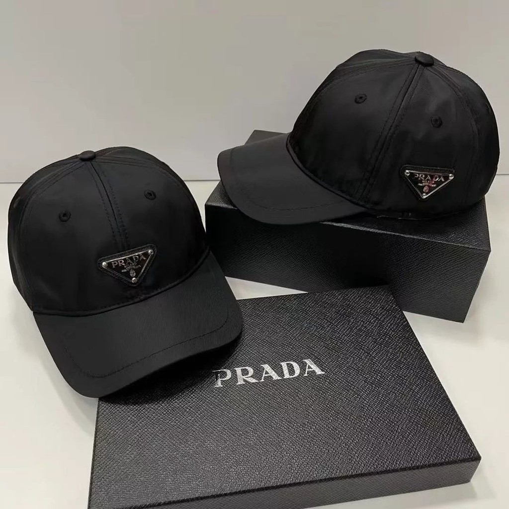 PRADA Inverted Triangle Mark Side Letter Baseball Cap Men And Women 25 ...