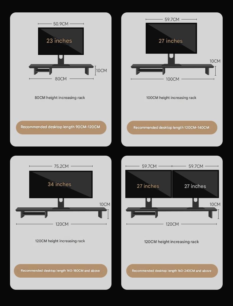 Monitor Heightening Rack Solid Wood Desktop Screen Base Bracket Walnut ...