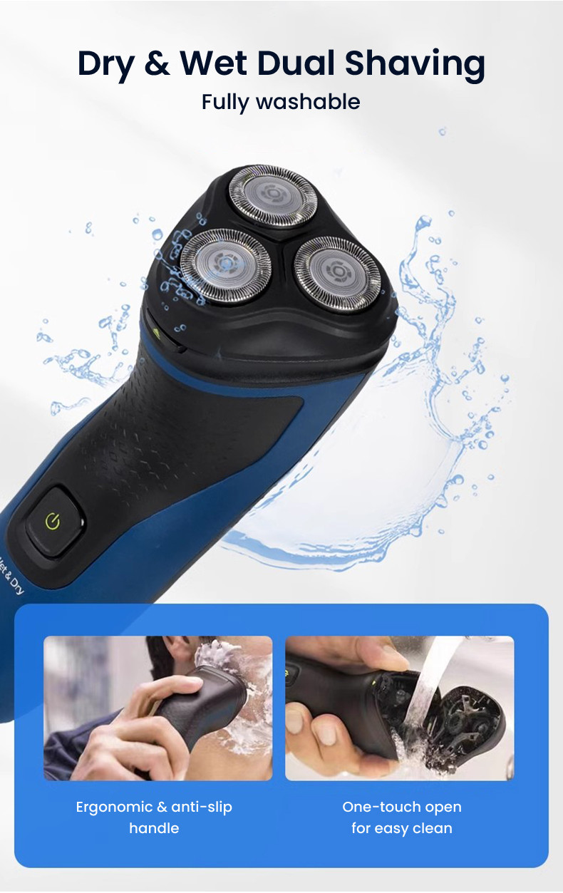 Philips Aqua Touch Electric Shaver Full Body Washable Three-blade ...