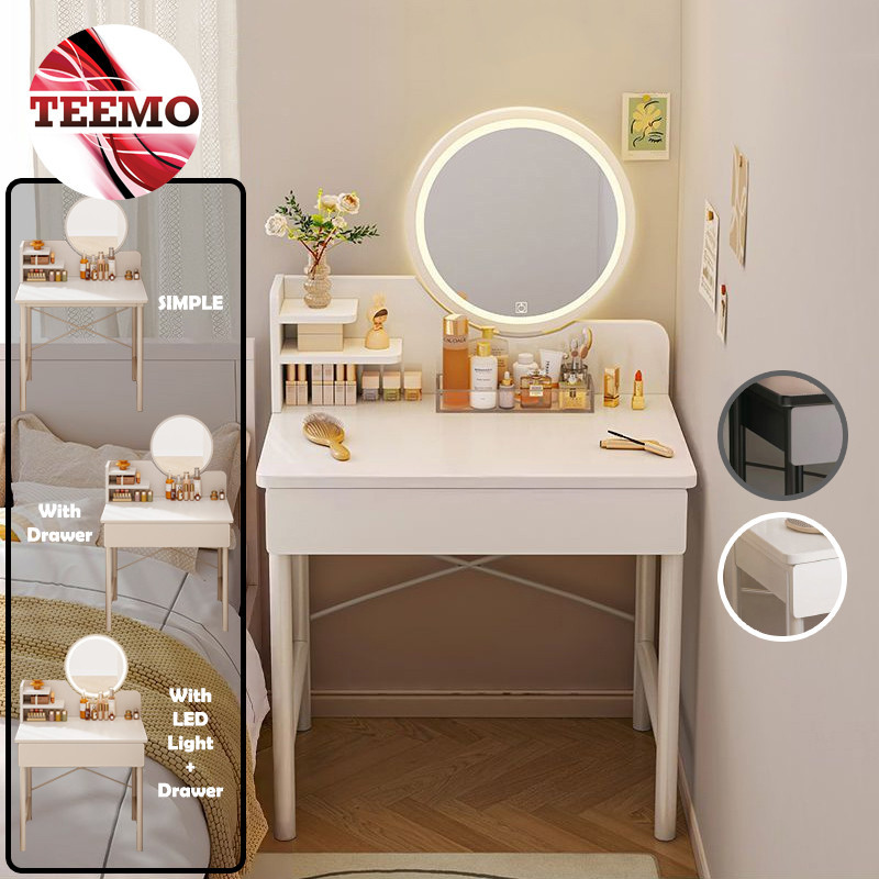 Teemo 60cm Bedroom Dressing Table Aesthetic Vanity Makeup Desk With ...