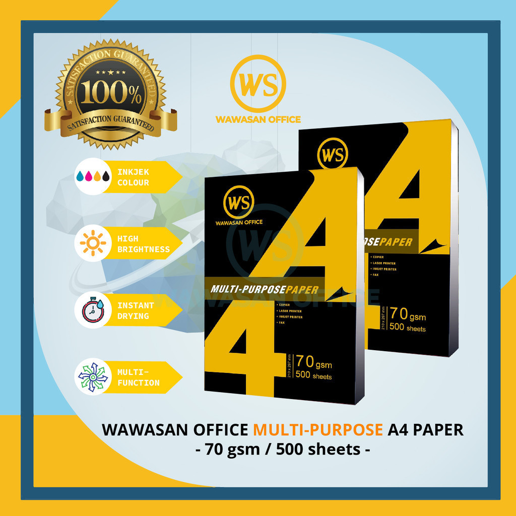 Wawasan Office A4 Paper 70gsm 500 Sheets / Kertas A4 / Copier Paper ...