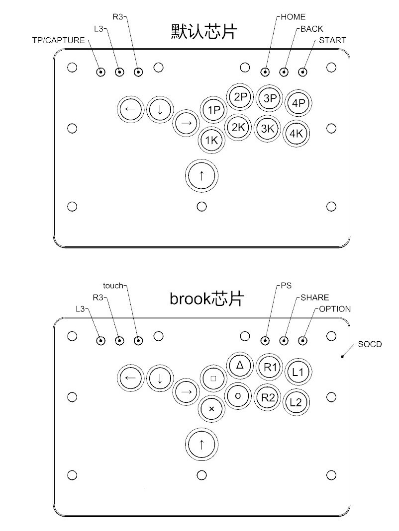 Punk Workshop Mini Hitbox Arcade Rocker Game Keyboard Street fighter ...