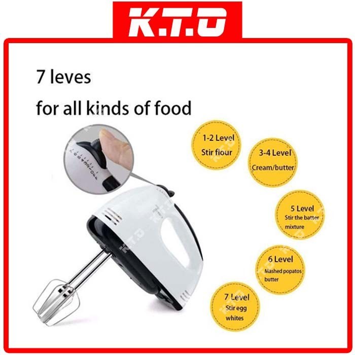 Electric Stand Mixer Hand Mixer Egg Beater 7 Speed Control Bowl Blender ...