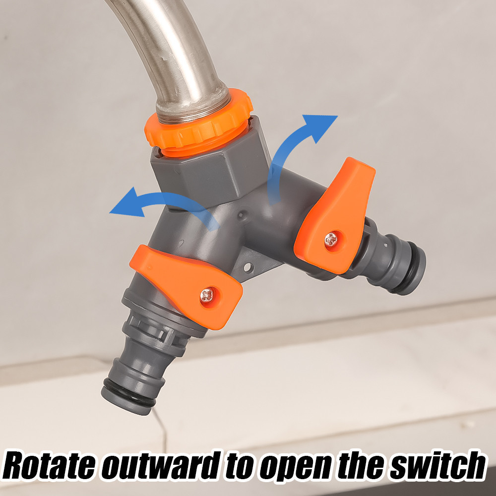1 Pc Convenient Y-type Dual Outlet ABS Plastic Faucet Connector with ...