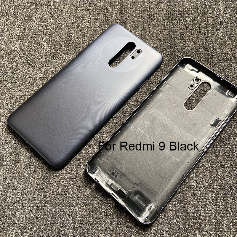 For Xiaomi Redmi 9 Back Battery Cover Glass Rear Door Housing Case ...