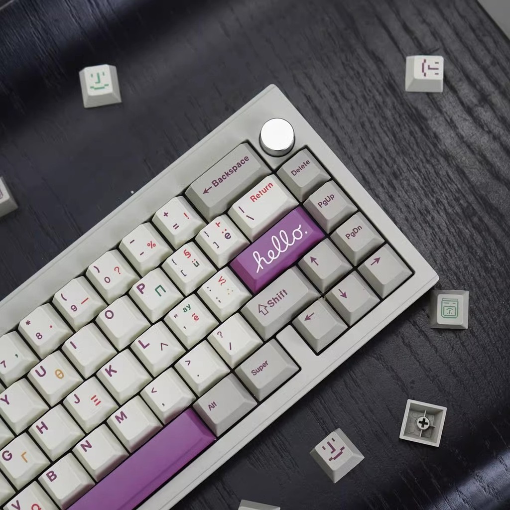 Retro Gray&White with Greek root Keycaps PBT Cherry Profile for MX ...