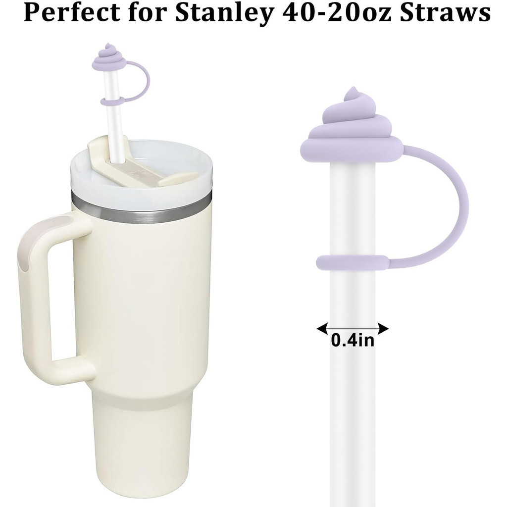 5 Pcs Straw Covers with Straws for Stanley Cup 40-20 oz, 0.4 inches ...