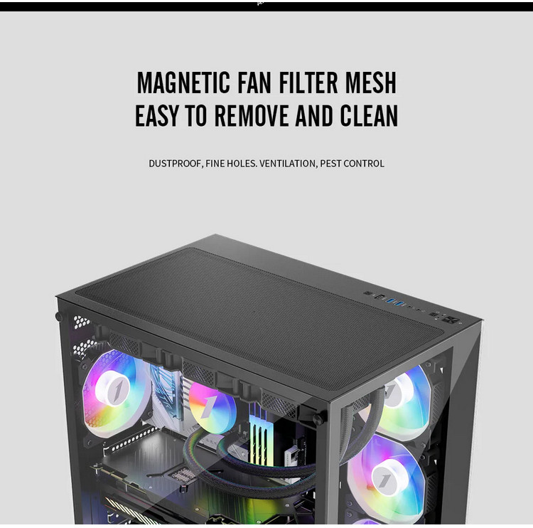 1st Player MV8-TP TRANSPARENT / MV8 Megaview BLACK WHITE ATX Case ...