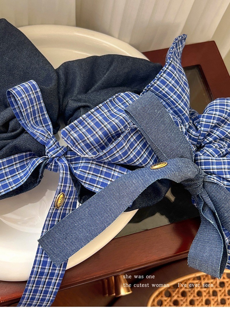 Korean Fashion Bow Square Scarf Large Intestine Hair Circle Women ...