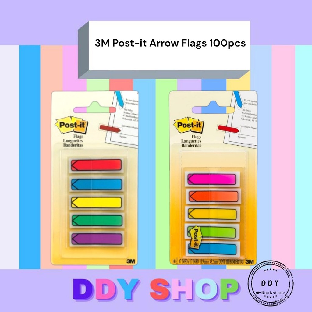 3M Post-it Arrow Flags 100pcs (684-ARR) Sticky Index Tabs | Shopee Malaysia