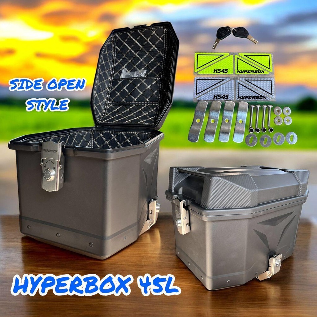 HYPERBOX V3 ABS TOP BOX HS45L BLACK | Shopee Malaysia