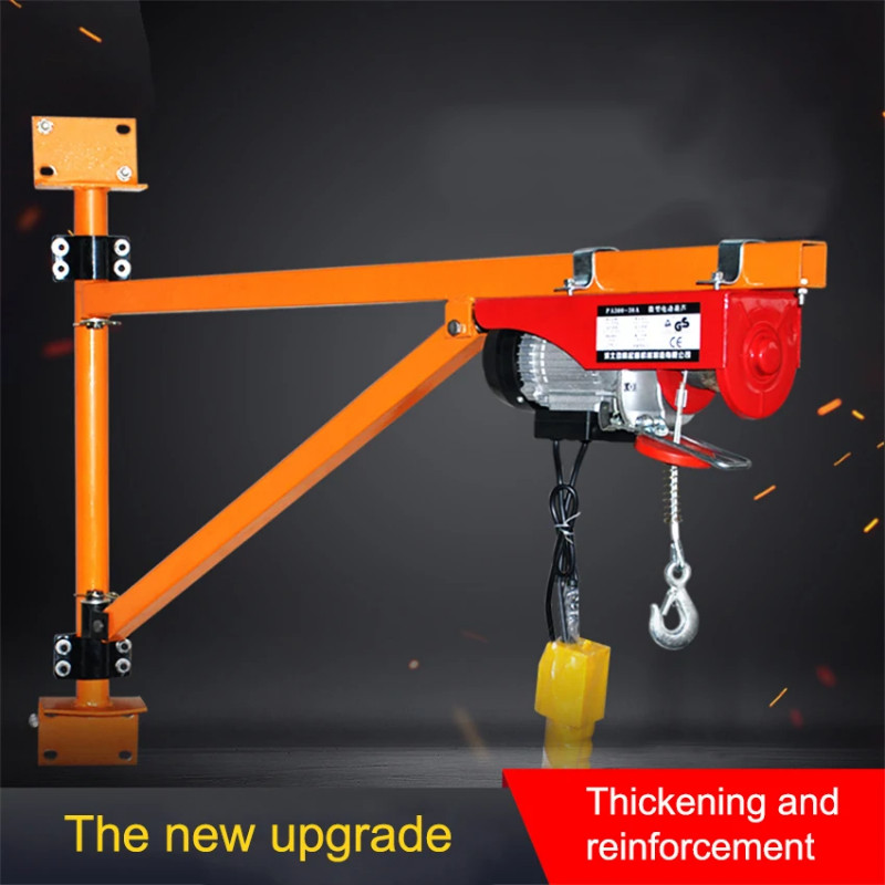 220V 200KG 12 Meters Mini Electric Hoist Wall Bracket Crane Portable ...