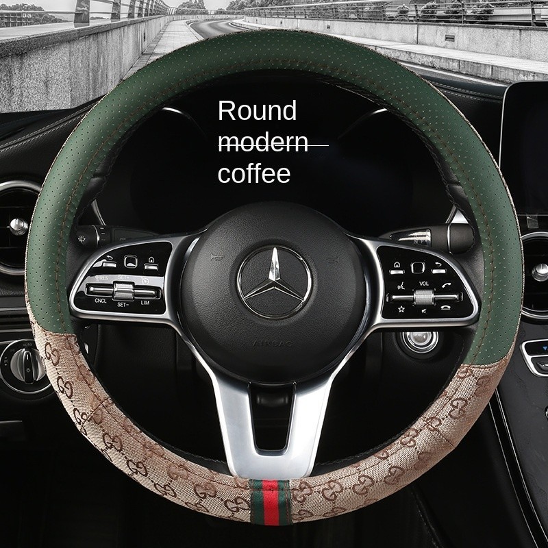 Classic PU Leather 38cm Car Steering Wheel Cover Applicable to Perodua ...