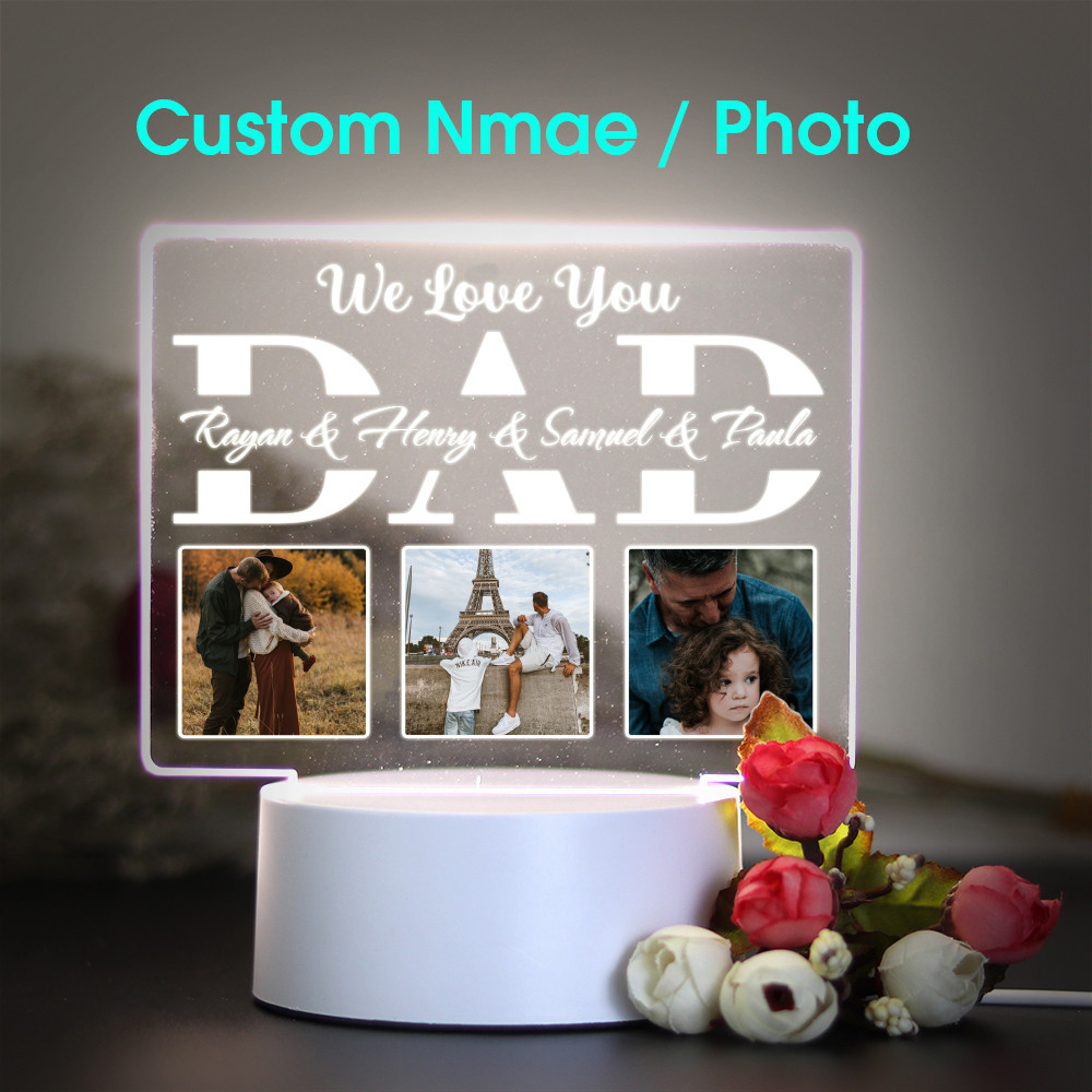 Father's Day gift LED Night Lights Custom Photo For Dad 's Birthday ...