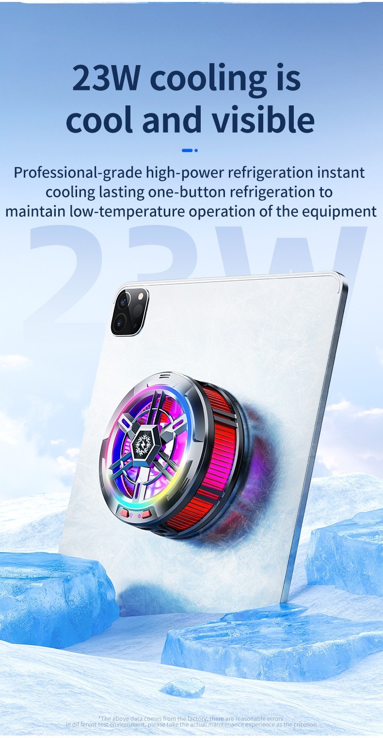 NEW X100 Tablet Cooler Adjustable Semiconductor Rapid Cooling 23W Fan ...