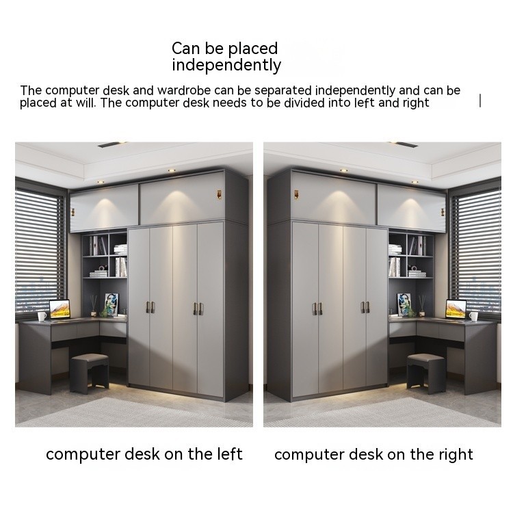 With Table Lat Small Bedroom Corner Home Wardrobe Computer Desk ...
