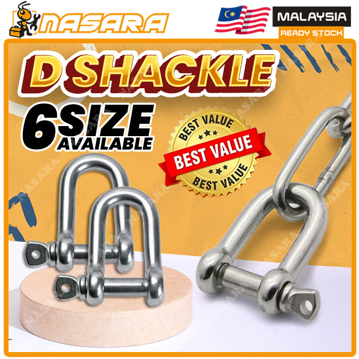 Nasara 1pcs Galvanized D Shackle M5 - M16 U-Bolt Bow Shackle Lifting ...